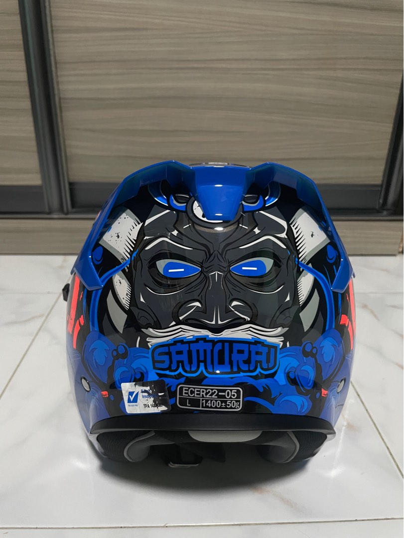 Evo helmet Rs9 Samurai Blue, Motorcycles, Motorcycle Accessories on ...