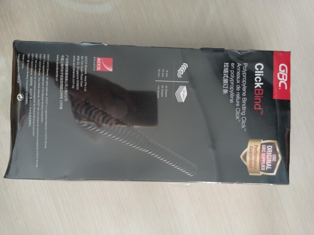 GBC ClickBind A4 12mm - White, Hobbies & Toys, Stationery & Craft ...