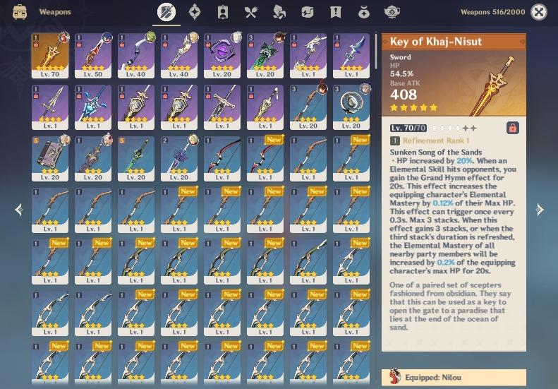 Genshin Impact C2 Nilou with signature weapon AR 36 - Asia, Video ...