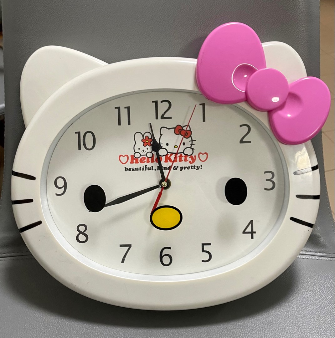 Hello Kitty wall clock, Furniture & Home Living, Home Decor, Clocks on ...