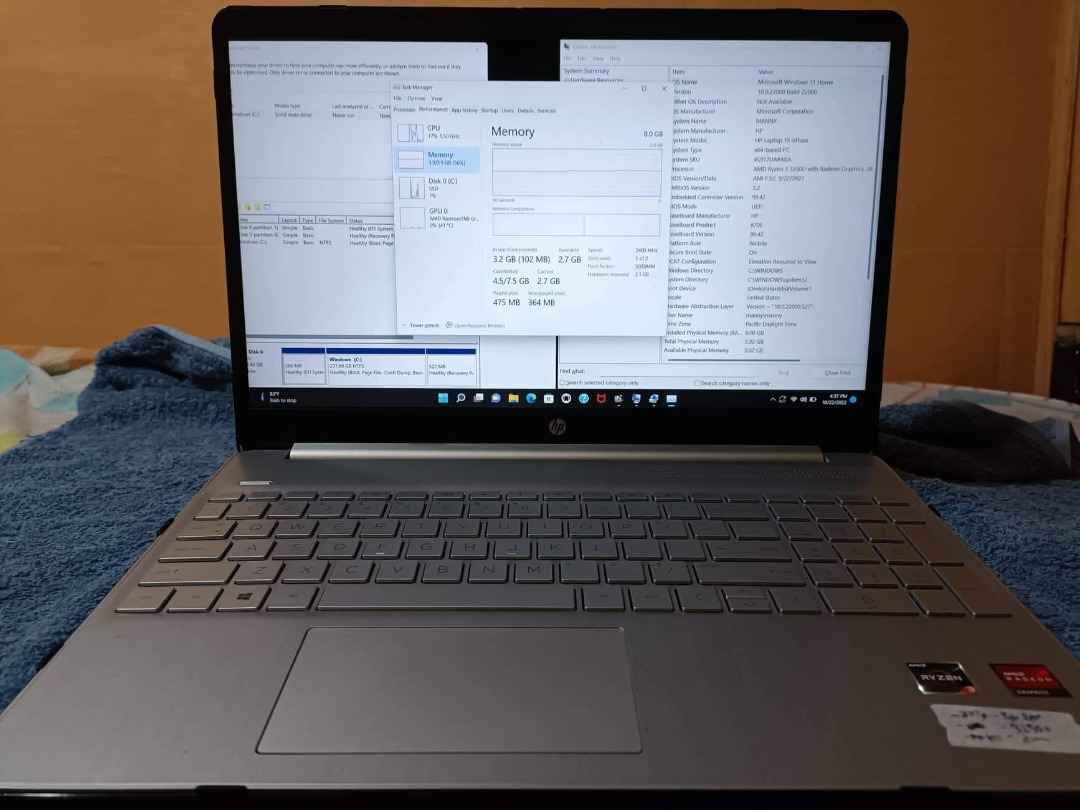 HP AMD Ryzen 3 3250U with Radeon Graphics Laptop, Computers & Tech ...