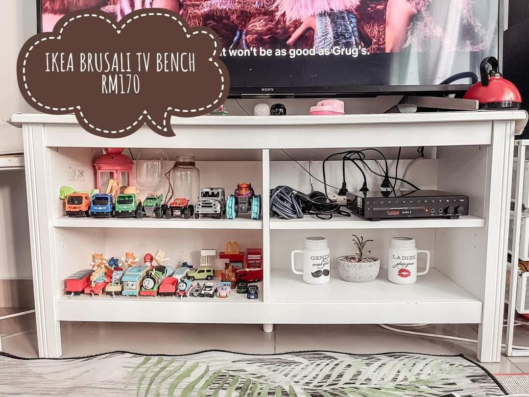 IKEA BRUSALI TV bench, Furniture & Home Living, Furniture, Shelves ...