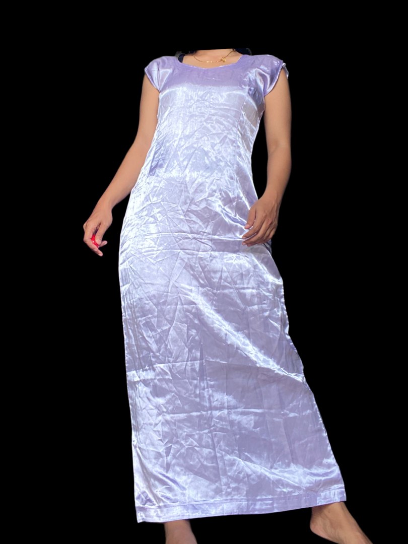Inner satin dress kebaya lilac, Fesyen Wanita, Pakaian Wanita, Gaun ...