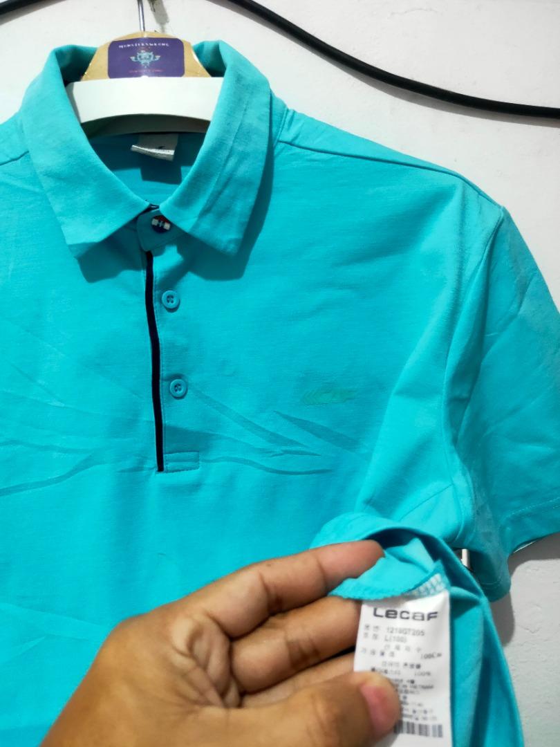 Kaos Polo Lecaf Biru Tosca Polos Small Logo, Fesyen Pria, Pakaian ...
