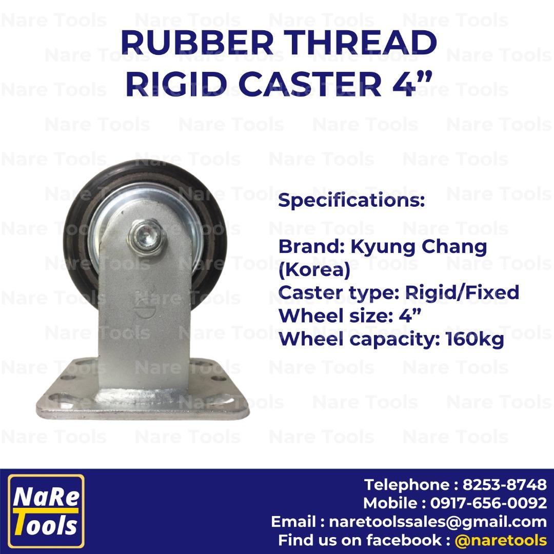 KYUNGCHANG Rubber Thread Rigid Caster 4", Commercial & Industrial ...