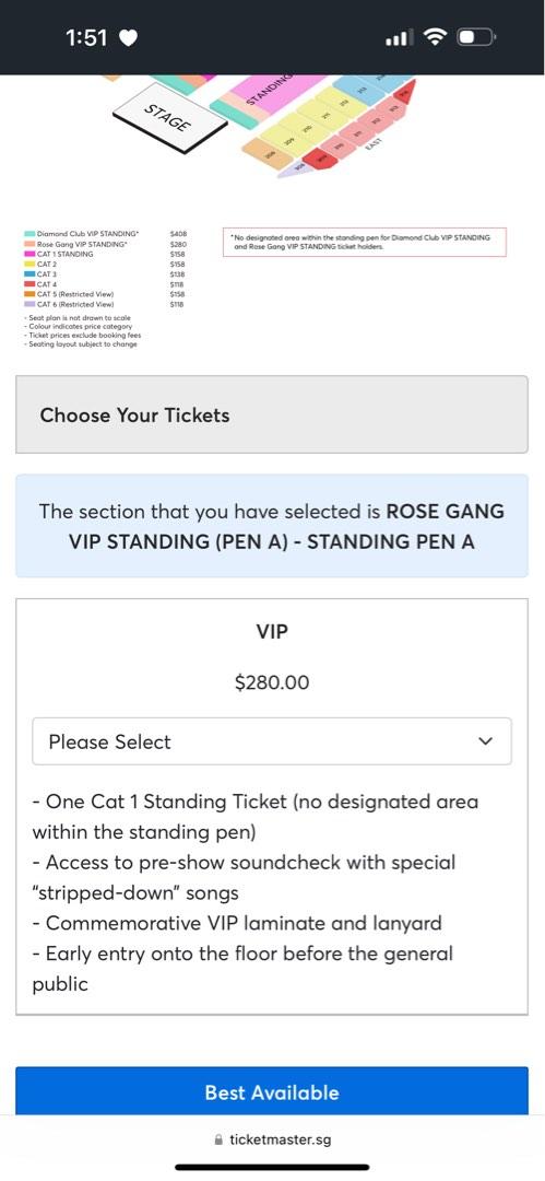 Lany Rose Gang Vip Ticks x2, Tickets & Vouchers, Event Tickets on Carousell