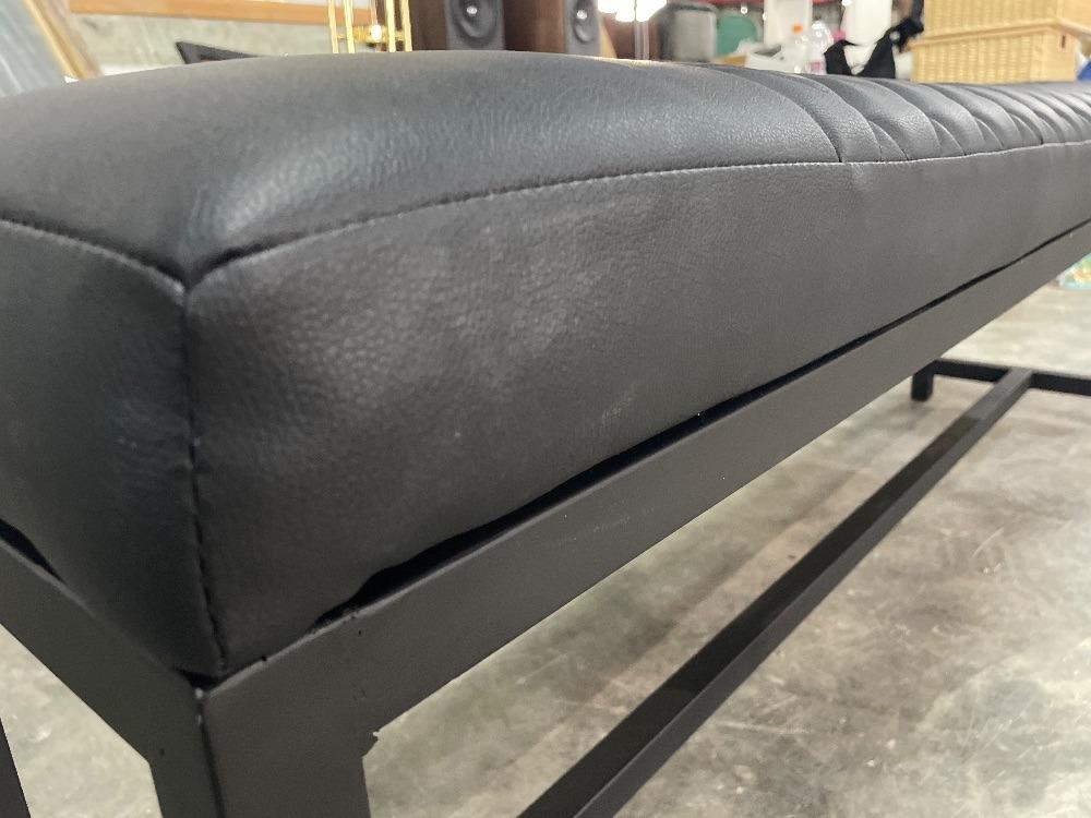 Long Seater Leather Bench Black Colour / Bangku Kulit Tempat Duduk ...