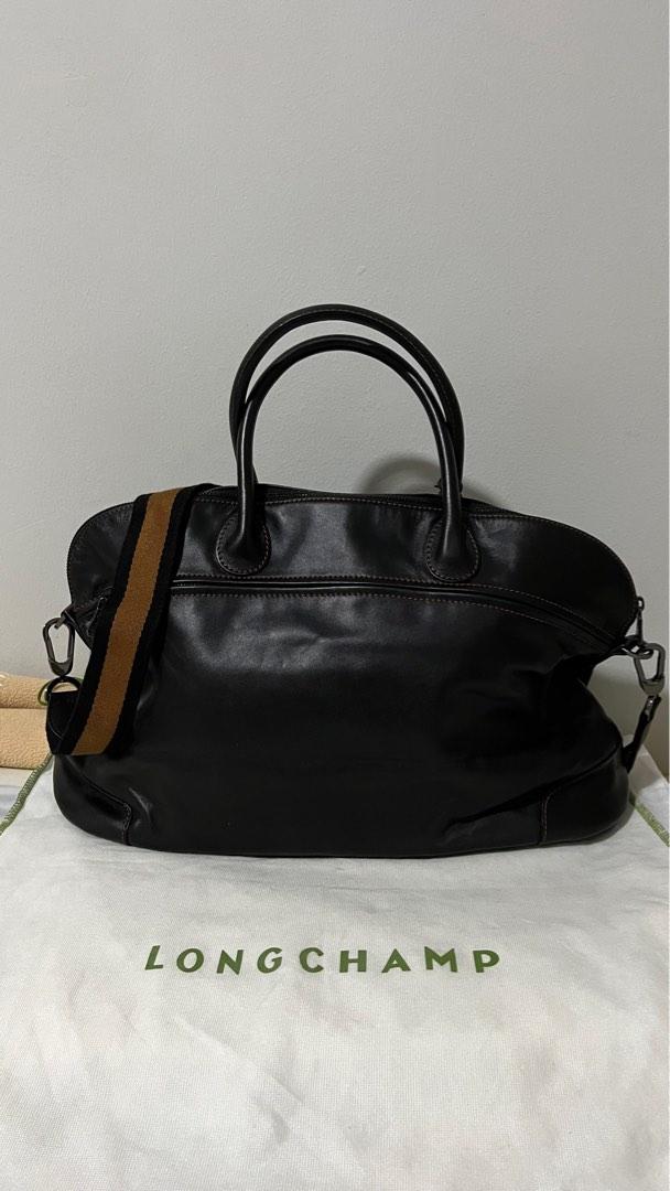 Authentic Longchamp Leather Weekender (Black), Luxury, Bags & Wallets ...