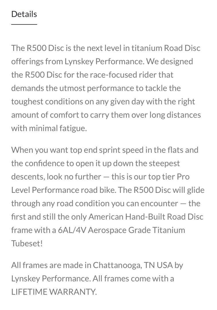 Lynskey R500 Titanium Bike & ENVE carbon wheels, Sports Equipment ...