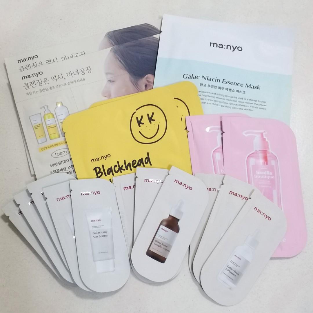 Manyo Samples and Galac Niacin Essence Mask, Beauty & Personal Care ...
