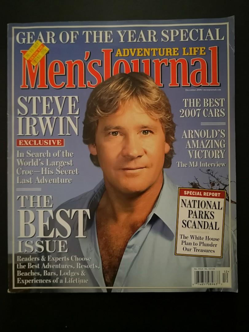 Men's Journal (December 2006), Steve Irwin (1962-2006). In Search of the World's Largest Croc ...
