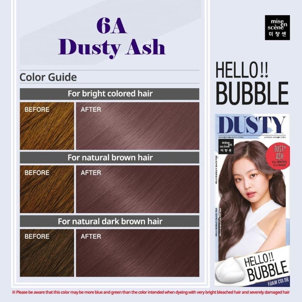 Mise en Scene 6A Dusty Ash Hello Bubble Foam Hair Dye, Beauty ...