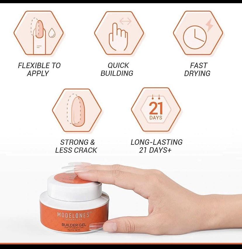 Modelones builder nail gel clear gel, Beauty & Personal Care, Hands & Nails on Carousell