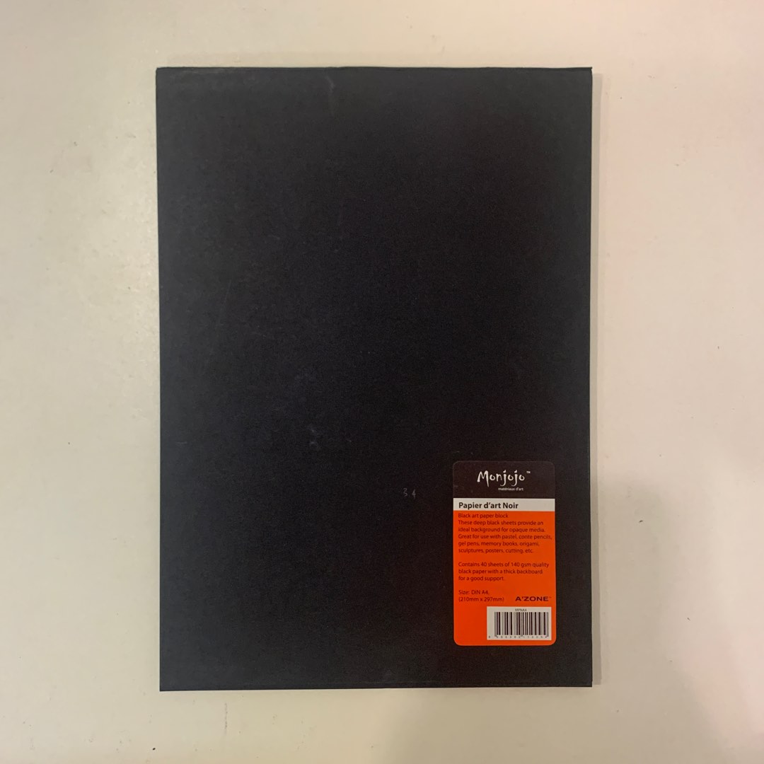 Monjojo Azone A4 Black Paper Pad, Hobbies & Toys, Stationery & Craft ...