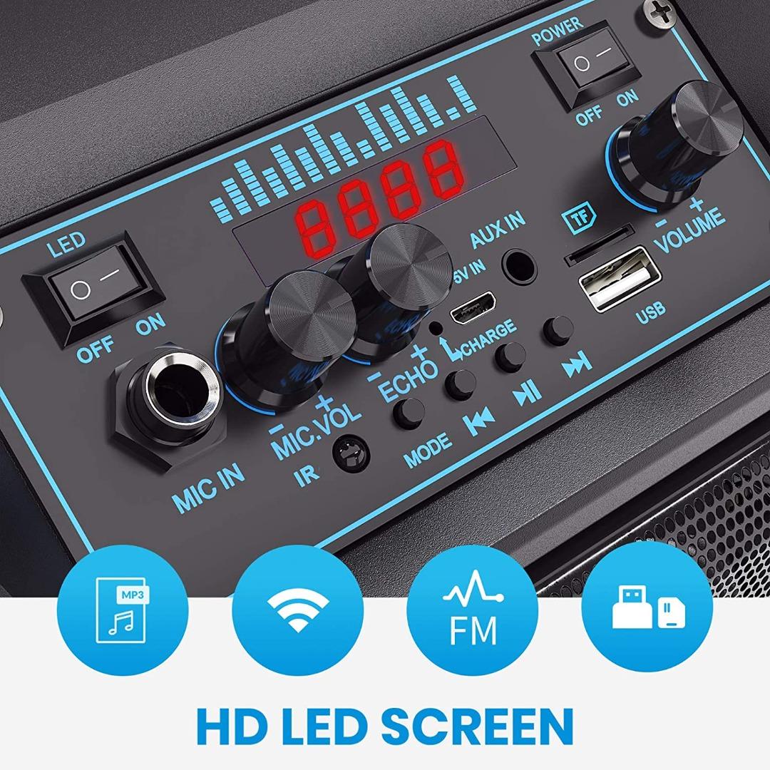 Moukey Karaoke Machine Speaker with Microphone - Bluetooth Portable PA ... Moukey Karaoke Machine Speaker with Microphone - Bluetooth Portable PA ...