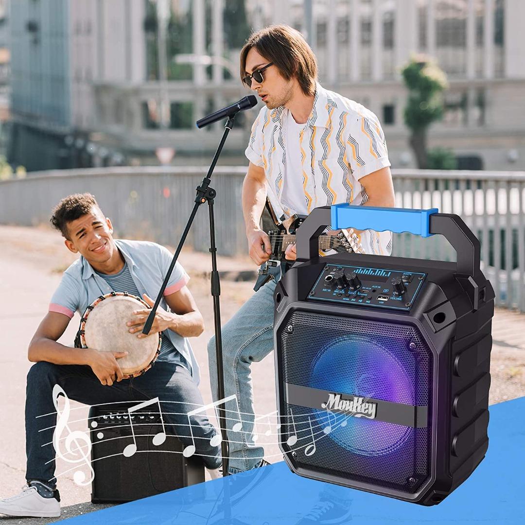 Moukey Karaoke Machine Speaker with Microphone - Bluetooth Portable PA ... Moukey Karaoke Machine Speaker with Microphone - Bluetooth Portable PA ...