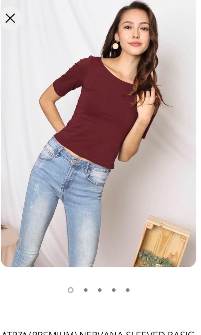 Nervana Basic Boat Neck Top, Women's Fashion, Tops, Other Tops on Carousell
