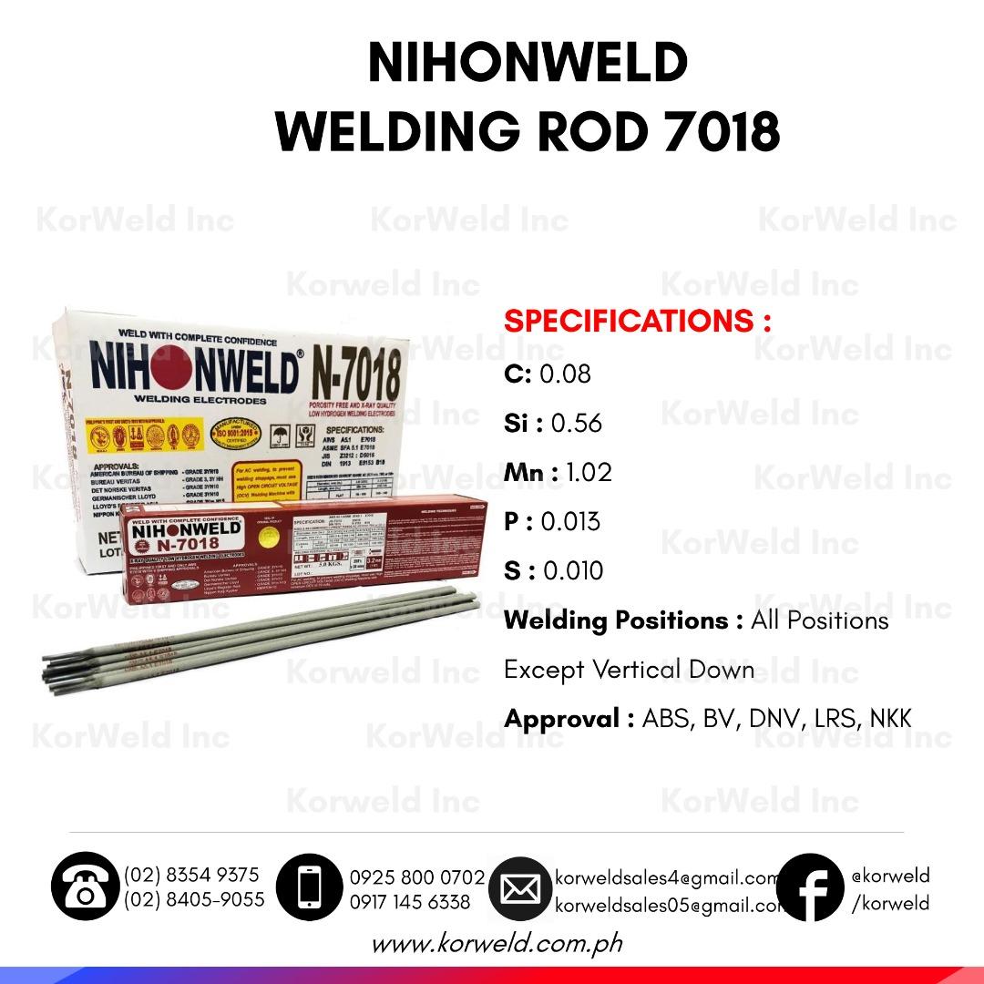 NIhonweld Welding Rod 7018 (Availabe size 2.5mm, 3.2mm and 4.0mm ...