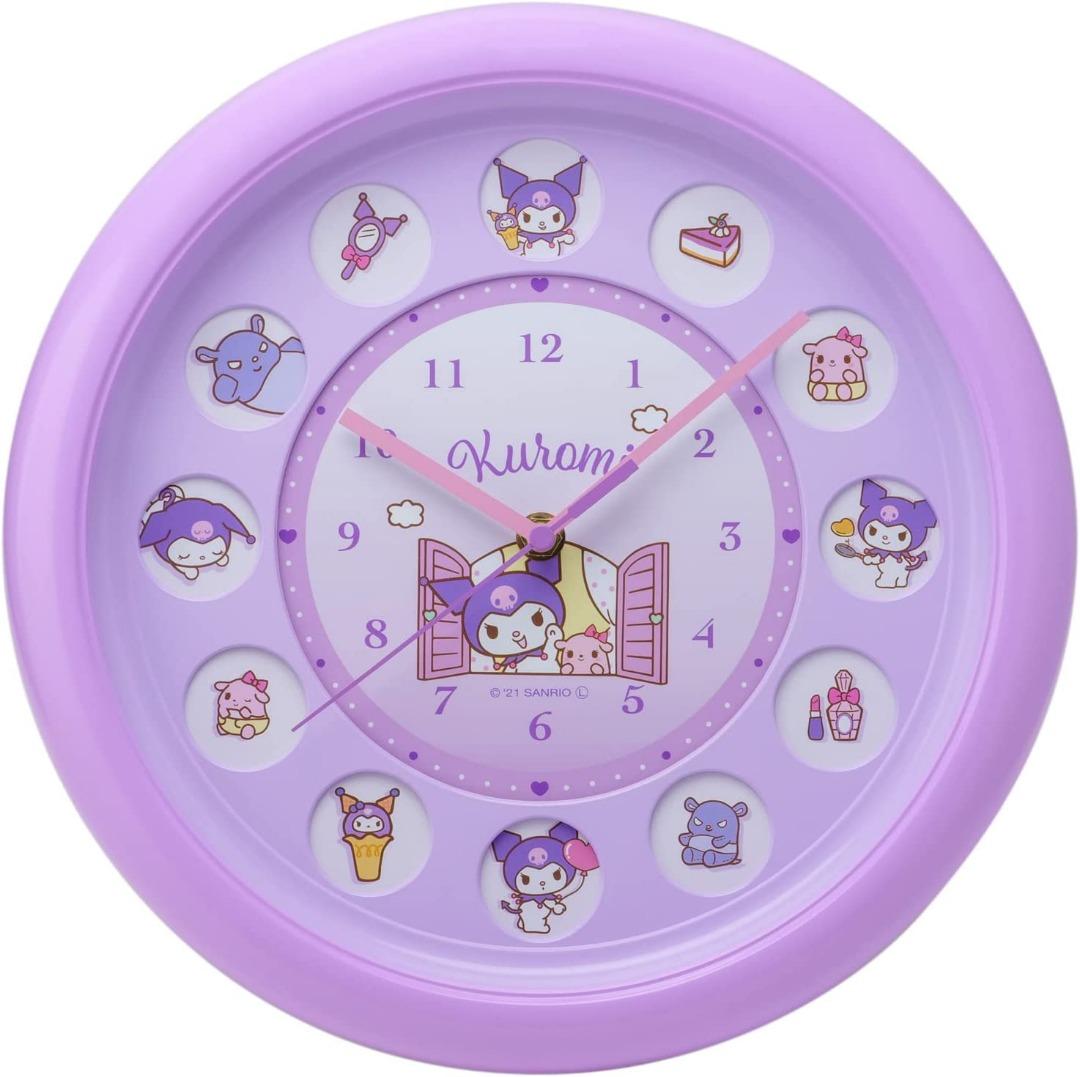 Original Sanrio 2021 Kuromi Wall Clock, Furniture & Home Living, Home ...
