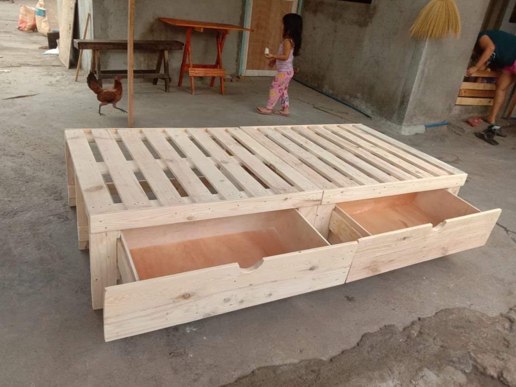 Palochina Bedframe with drawers, Furniture & Home Living, Furniture ...