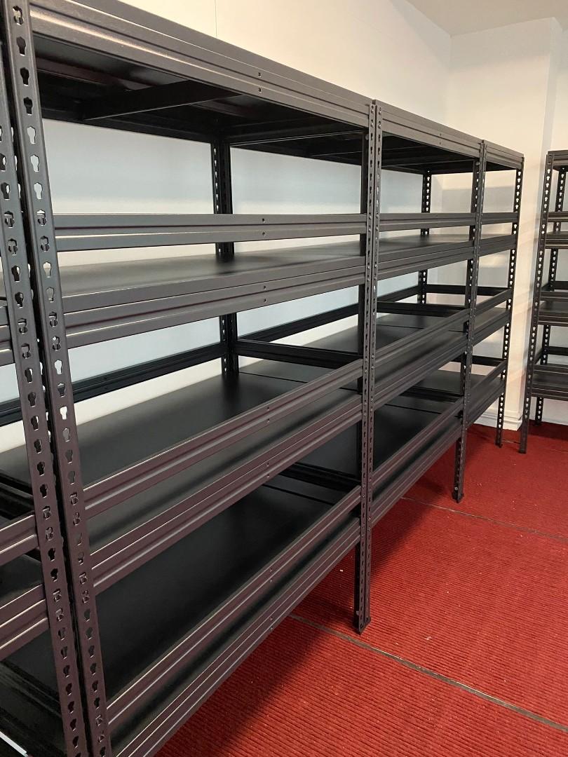 Premium Black Metal Boltless Rack, Metal Storage Rack, PVC Wood ...