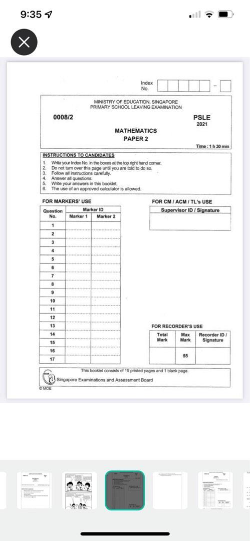 PSLE past year exam paper, Hobbies & Toys, Books & Magazines ...