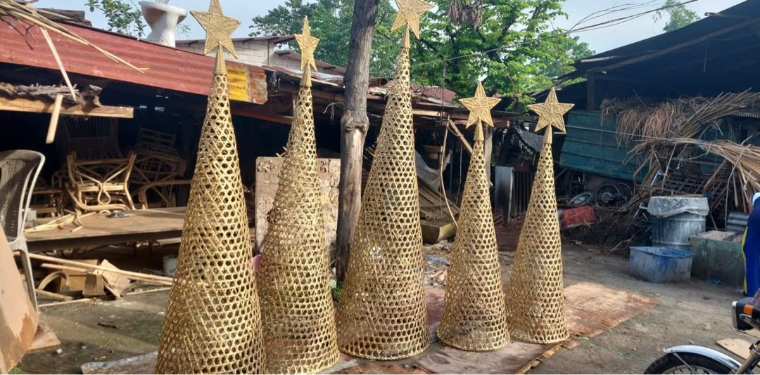 Rattan native christmas tree, Furniture & Home Living, Home Decor ...