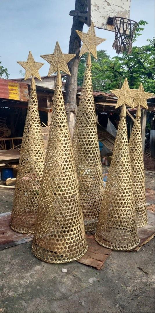 Rattan native christmas tree, Furniture & Home Living, Home Decor ...