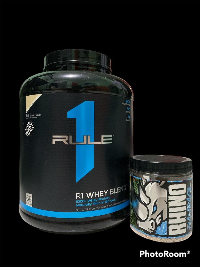Rule 1 Whey Protein, FREE Pre-Workout, Health & Nutrition, Health ...