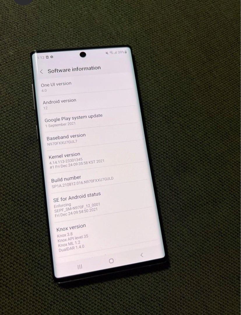 Samsung Note 10 (256GB) SM-N970F Single Sim Global version, 手提電話, 手機 ...