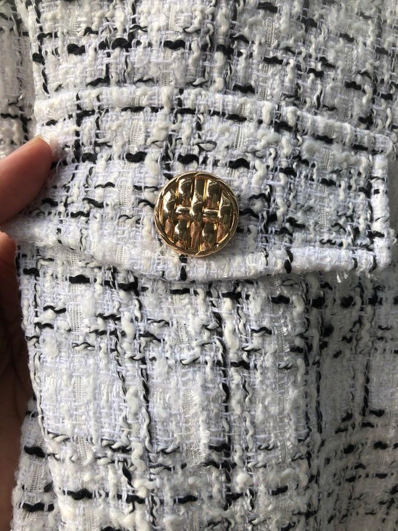 Shein Curve Chanel Inspired Tweed Jacket, Women's Fashion, Coats ...
