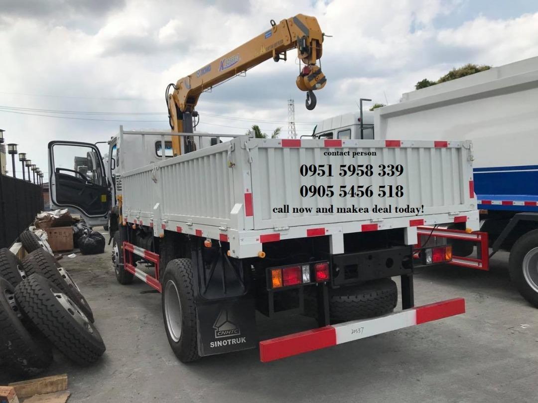 Sinotruk h3 6 wheeler 4x4 boom truck 14 feet cargo - 3.2 tons lifting ...