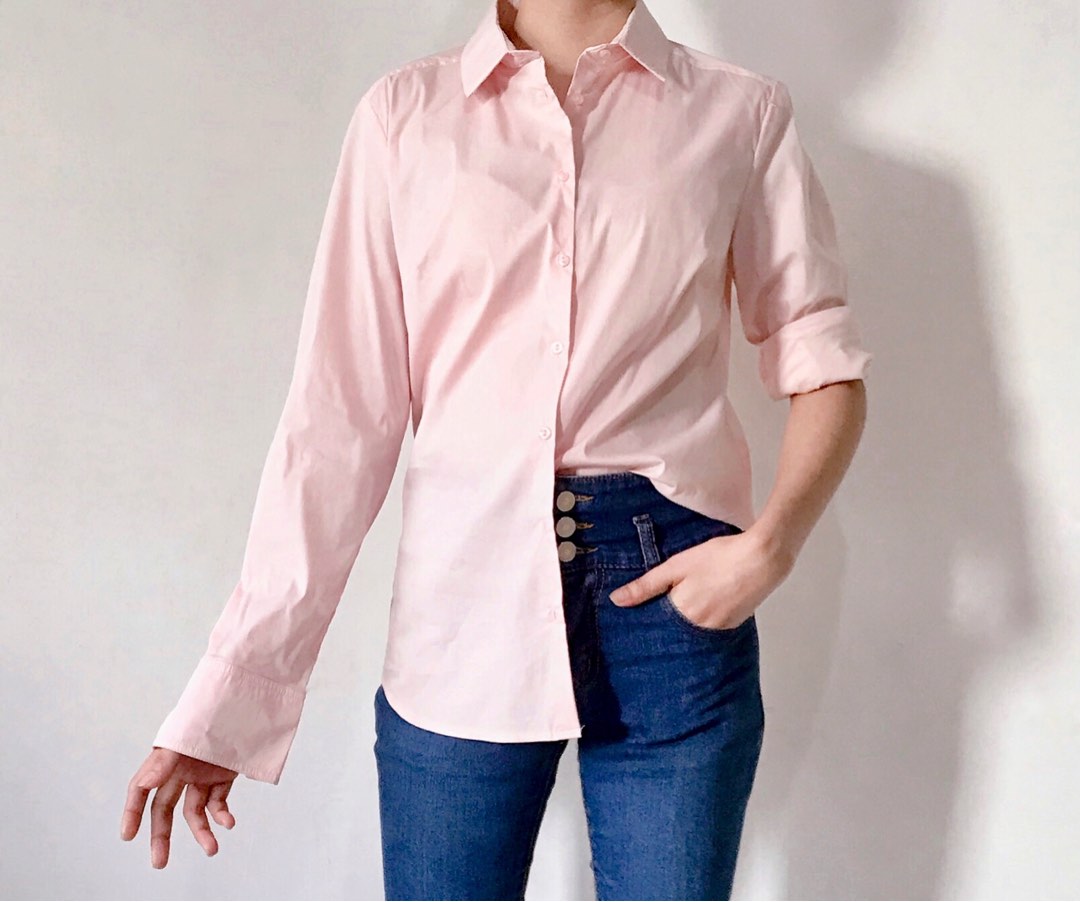 Sm Woman light pink top, Women's Fashion, Tops, Longsleeves on Carousell