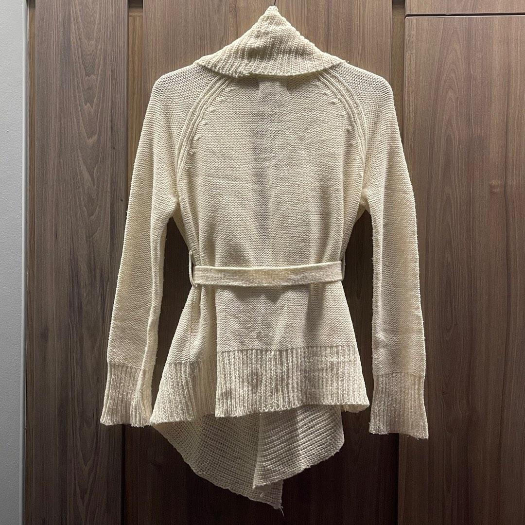 Sz S Small from USA cream waterfall knit cardigan jacket, Women's ...