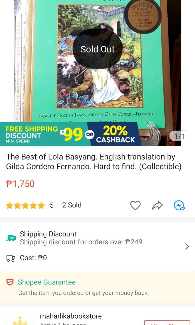 The Best of Lola Basyang by Severino Reyes, Hobbies & Toys, Books ...