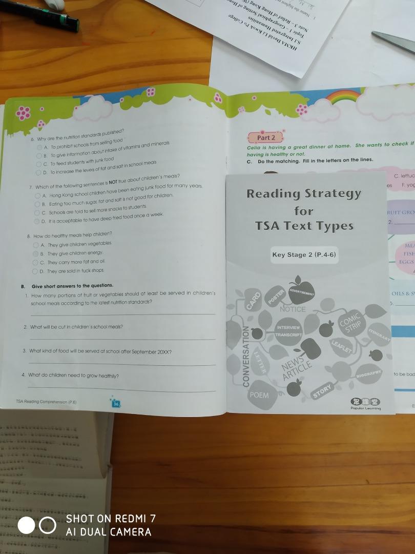 TSA Reading Comprehension P6, 興趣及遊戲, 書本 & 文具, 書本及雜誌 - 補充練習 - Carousell