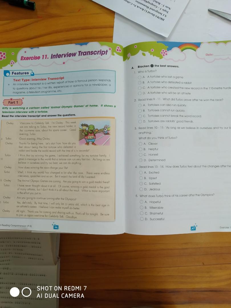 TSA Reading Comprehension P6, 興趣及遊戲, 書本 & 文具, 書本及雜誌 - 補充練習 - Carousell