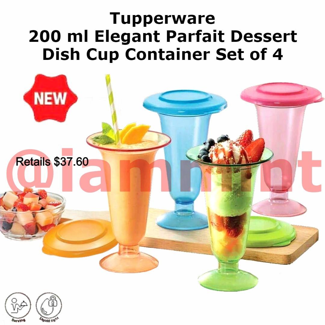 Tupperware 200 ml Elegant Parfait Dessert Round Dish Cup Tumbler ...
