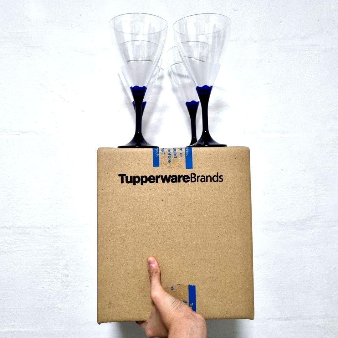 Tupperware 290 ml Sheerly Illusion Elegant Wave Steamware Round Cocktail Martini Dessert Wine ...