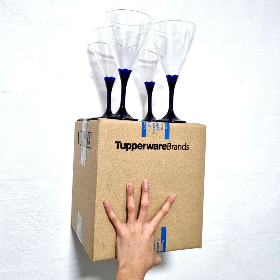 Tupperware 290 ml Sheerly Illusion Elegant Wave Steamware Round Cocktail Martini Dessert Wine ...