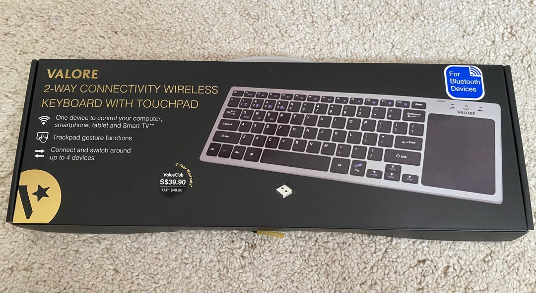 Valore Wireless Keyboard with Touchpad, Computers & Tech, Parts & Accessories, Computer Keyboard ...