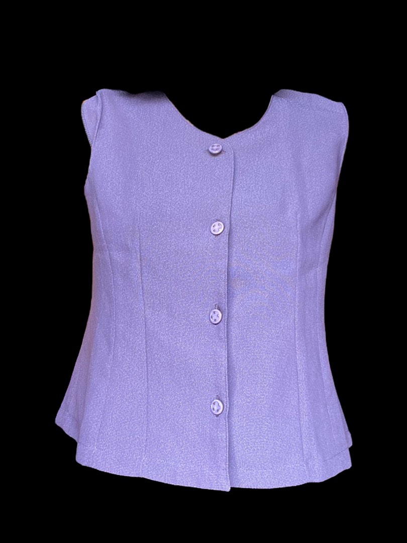 Vest ungu, Fesyen Wanita, Pakaian Wanita, Atasan di Carousell