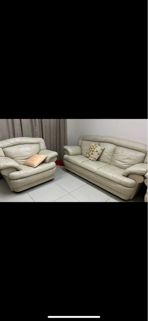 Vintage Rozel Leather Sofa Set, Furniture & Home Living, Furniture, Sofas on Carousell