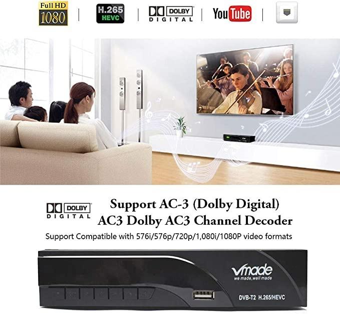 Vmade K6 FULL HD 1080P FREEVIEW Set Top Box Digital TV Receiver & USB ...