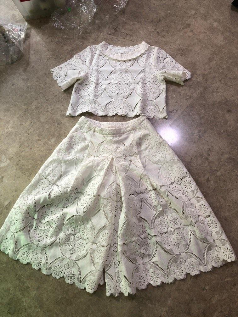 White two piece outfit, Women's Fashion, Dresses & Sets, Sets or ...