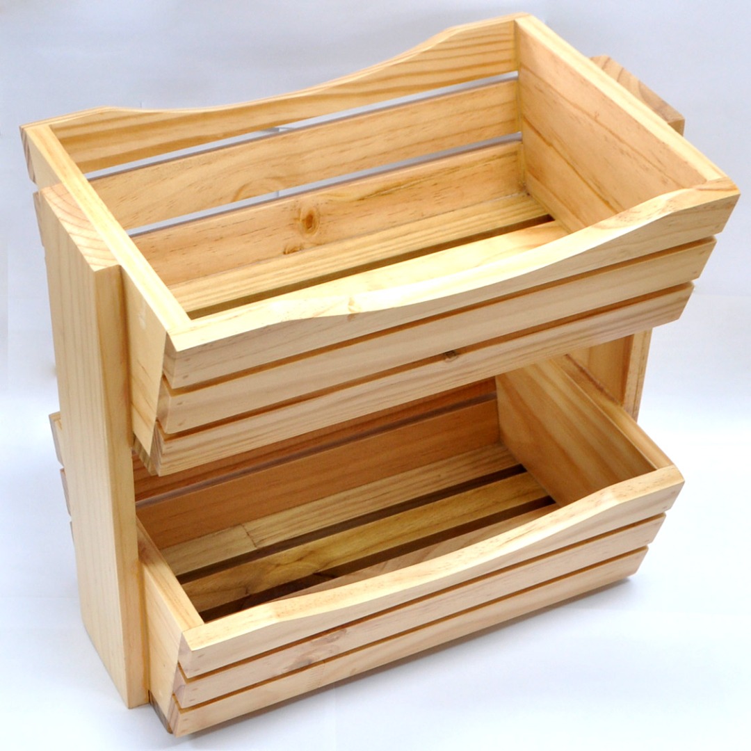 Wooden Fruit Rack - 2 Layers, Furniture & Home Living, Kitchenware ...