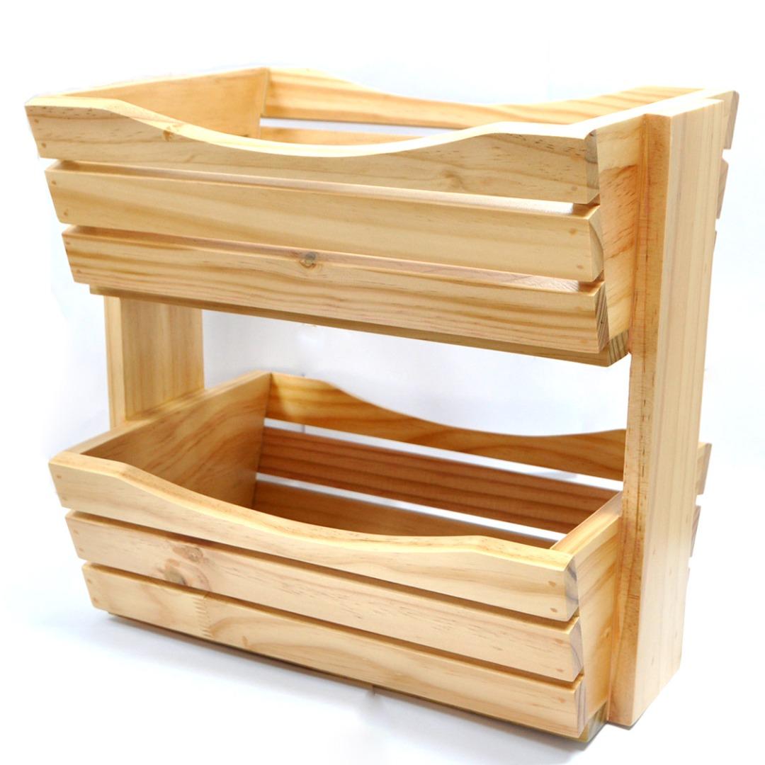 Wooden Fruit Rack - 2 Layers, Furniture & Home Living, Kitchenware ...