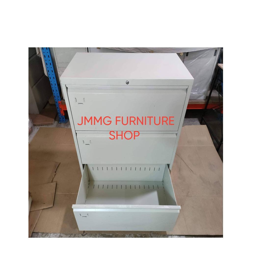 3 LAYER LATERAL FILING CABINET RECESSED HANDLE, Furniture & Home Living ...