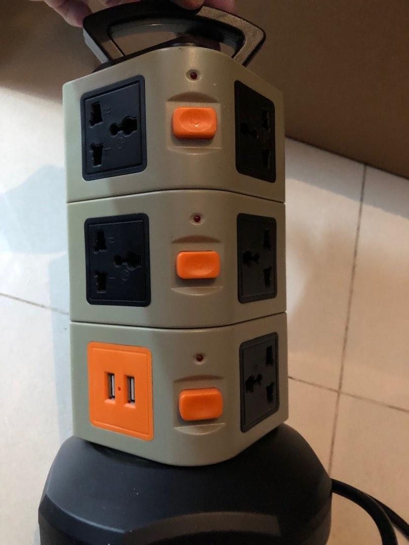 3 tier extension tower Power socket with usb, TV & Home Appliances ...