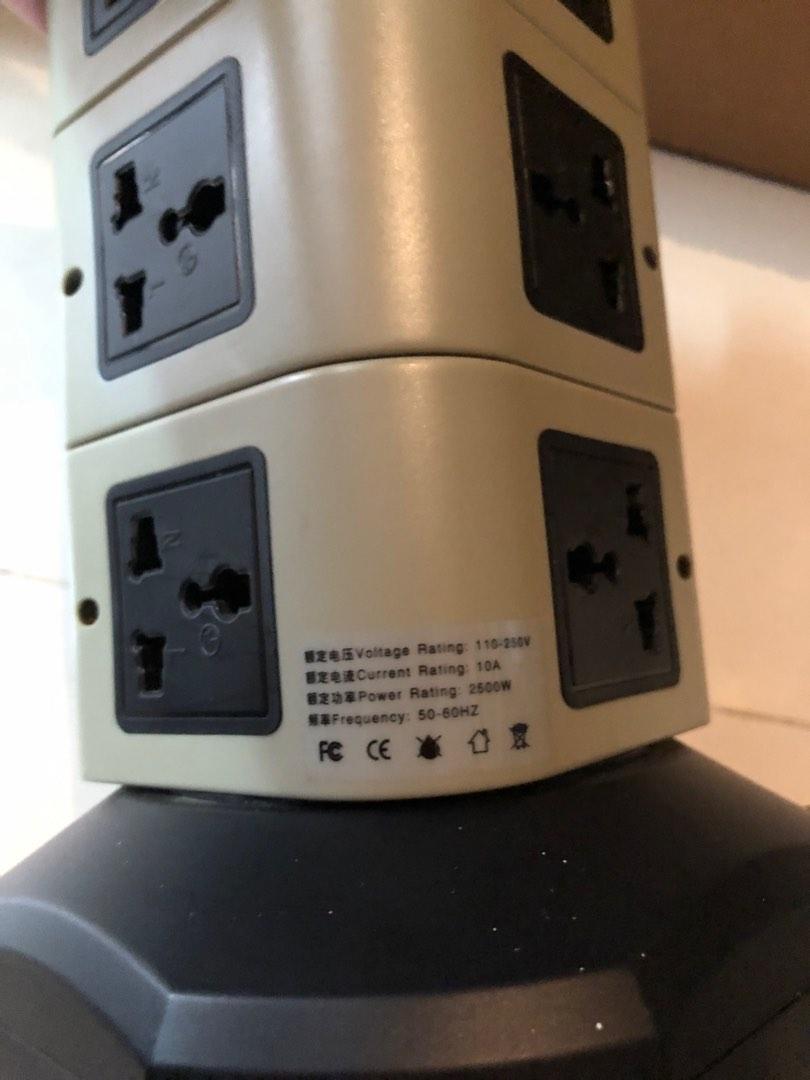 3 tier extension tower Power socket with usb, TV & Home Appliances ...